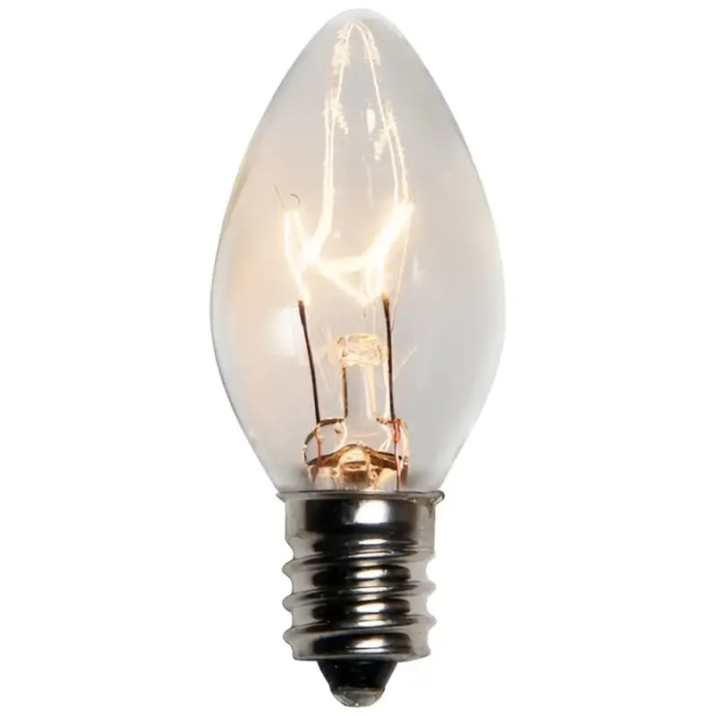 C7 Clear Transparent Incandescent Bulbs – The Christmas Light Emporium