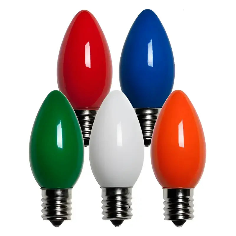 C9 Multicolor Opaque Incandescent Bulbs – The Christmas Light Emporium